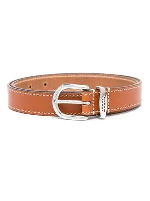 Isabel Marant Logo-engraved Leather Belt - Brown