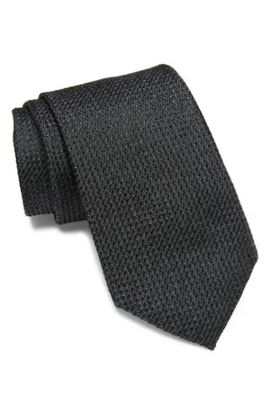 Nordstrom Trammel Textured Silk Standard Tie - Black