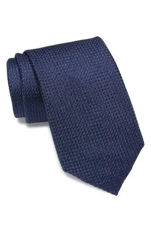 Nordstrom Trammel Textured Silk Standard Tie Navy