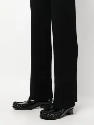 AERON Straight-leg Rib-knit Trousers