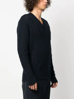 Etro Logo-embroidered Cashmere Jumper - Blue