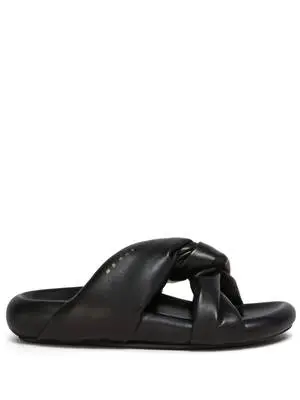 Marni Bubble Twist-detail Leather Sandals - Black