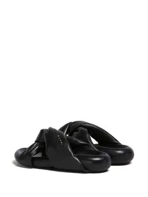 Marni Bubble Twist-detail Leather Sandals - Black
