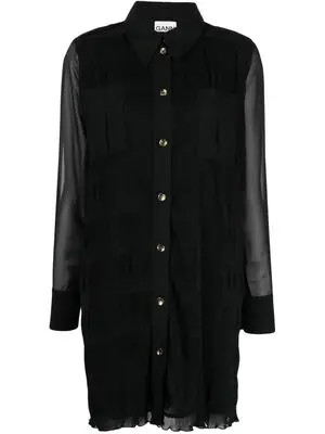 GANNI Georgette Mini Shirt Dress