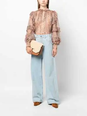 Etro Ruffled Paisley-print Silk Blouse - Pink