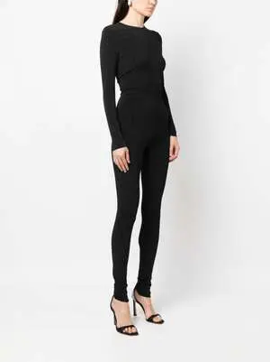NISSA Long-sleeve Glitter-detail Jumpsuit