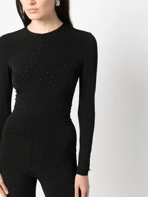 NISSA Long-sleeve Glitter-detail Jumpsuit