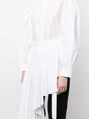 JUUN.J Asymmetric Pleated Mini Shirtdress