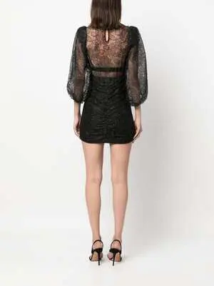 NISSA Long-sleeve Embroidered Minidress