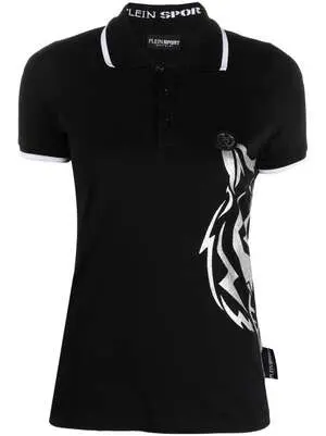 PLEIN SPORT Logo-print Polo Shirt - Black