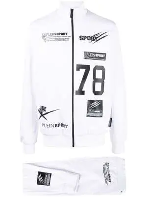 PLEIN SPORT Graphic-print Cotton Tracksuit Set - White