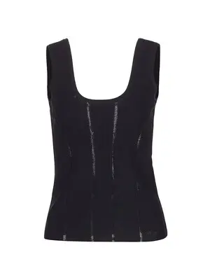 Zimmermann Women's Luminosity Pointelle Knit Tank - Black  - Black