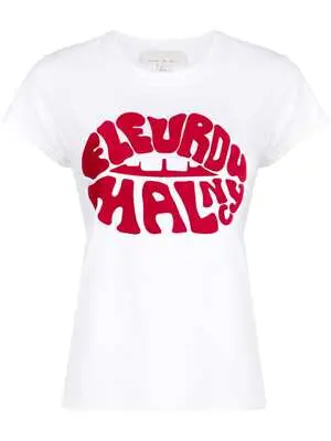 FLEUR DU MAL Fleur Lips Organic-cotton T-shirt - White
