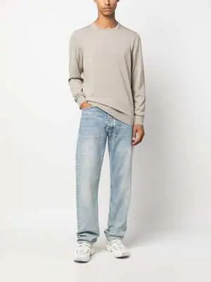 Calvin Klein Superior Wool Crewneck Jumper - Neutrals
