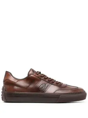 TOD'S Logo-debossed Leather Sneakers - Brown