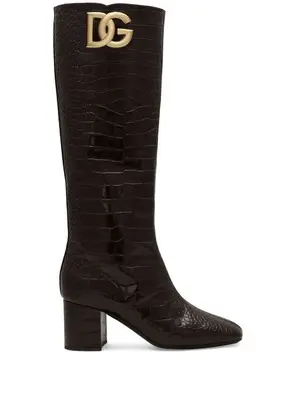 Dolce & Gabbana 60mm Logo-plaque Leather Boots
