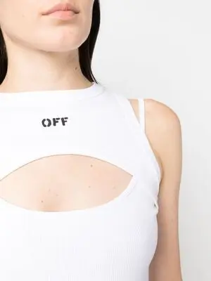 Off-White Logo-print Cut-out Tank Top