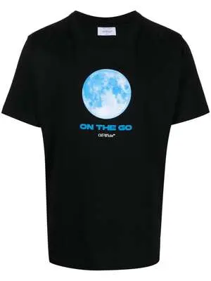 Off-White On The Go Moon Cotton T-shirt Black Multicolor