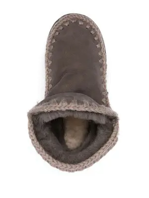 Mou Logo-patch Suede Ankle Boots - Grey