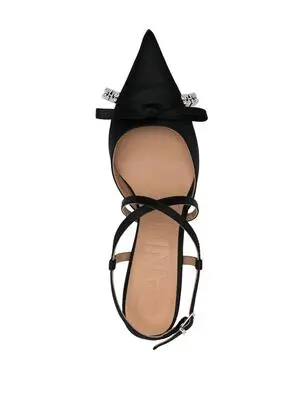 GANNI Butterfly Bow 50mm Pointed-toe Pumps - Black