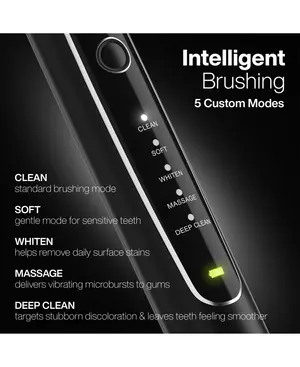 AQUASONIC Elite Advanced Ultra Whitening Rechargeable Toothbrush Set - Black