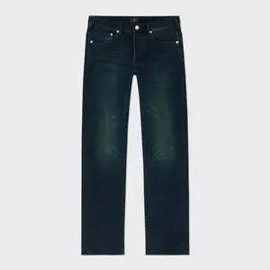 Paul Smith Standard-fit Crosshatch Stretch Over-dye Jeans - Blue
