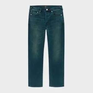 Paul Smith Standard-Fit Crosshatch Stretch Over-Dye Jeans Dark Blue Wash