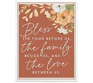 SINCERE SURROUNDINGS 17' Bless Food Pumpkins Wr Apped Canvas - One-color