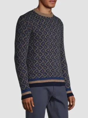 Isaia Geometric Cashmere Sweater