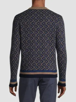 Isaia Geometric Cashmere Sweater