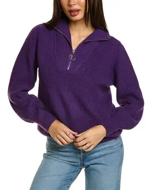 ANNA KAY Anna Kay Funnel Neck Wool-Blend Sweater - Purple