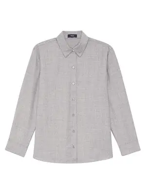 Theory Women's Classic Menswear Shirt - New Light Heather  - New Light Heather