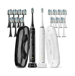 AQUASONIC Elite Duo Rechargeable Electric Toothbrush Set – Ada Accepted - Black And White