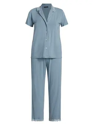 Natori Feathers Essentials Pajama Set Moon Mist