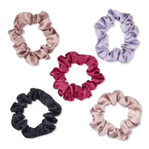 SCUNCI Prep Satin Scrunchies 5-pack - One-color