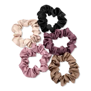 SCUNCI Satin Ponytail Scrunchies 5-pack - One-color