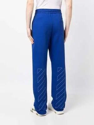 Off-White Diag-stripe Embroidered Track Pants - Cobalt Blue