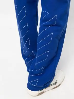 Off-White Diag-stripe Embroidered Track Pants - Cobalt Blue
