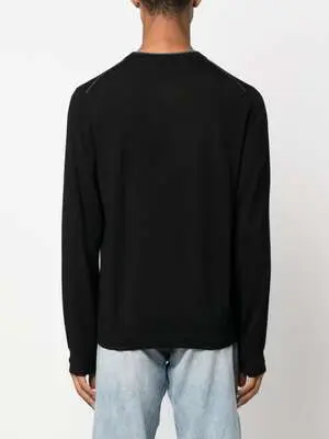 Paul Smith Logo-embroidered Merino Jumper - Black