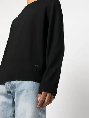 Paul Smith Logo-embroidered Merino Jumper - Black