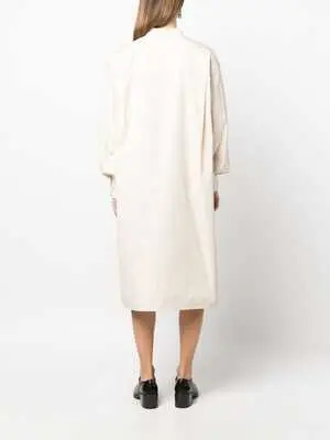 LEMAIRE Band-collar Cotton Shirtdress - Neutrals