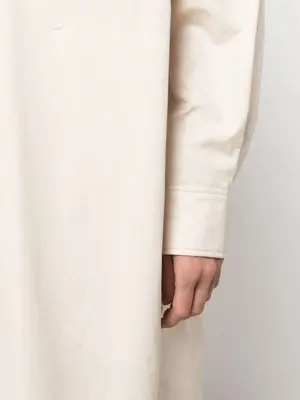 LEMAIRE Band-collar Cotton Shirtdress - Neutrals
