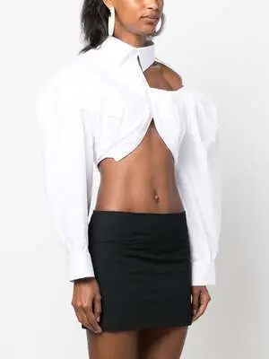 Jacquemus La Galliga Asymmetric Cropped Shirt
