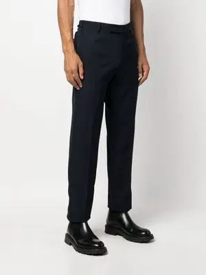 PT TORINO Virgin Wool Slim-cut Trousers - Black