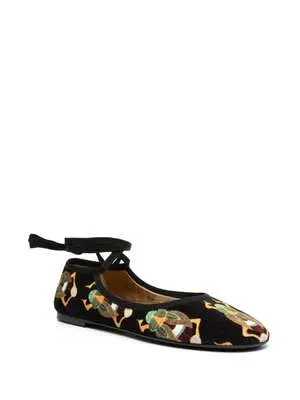 La DoubleJ Velvet Ballerina - Black