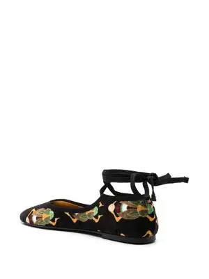 La DoubleJ Velvet Ballerina - Black