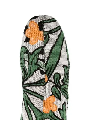 La DoubleJ Edie 40mm Floral-jacquard Boots - Neutrals