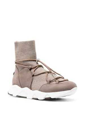 Peserico Suede Panelled Toggle Sneakers