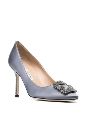 Manolo Blahnik Hangisi 90mm Satin Pumps