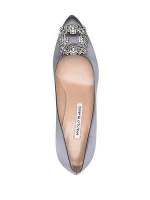 Manolo Blahnik Hangisi 90mm Satin Pumps